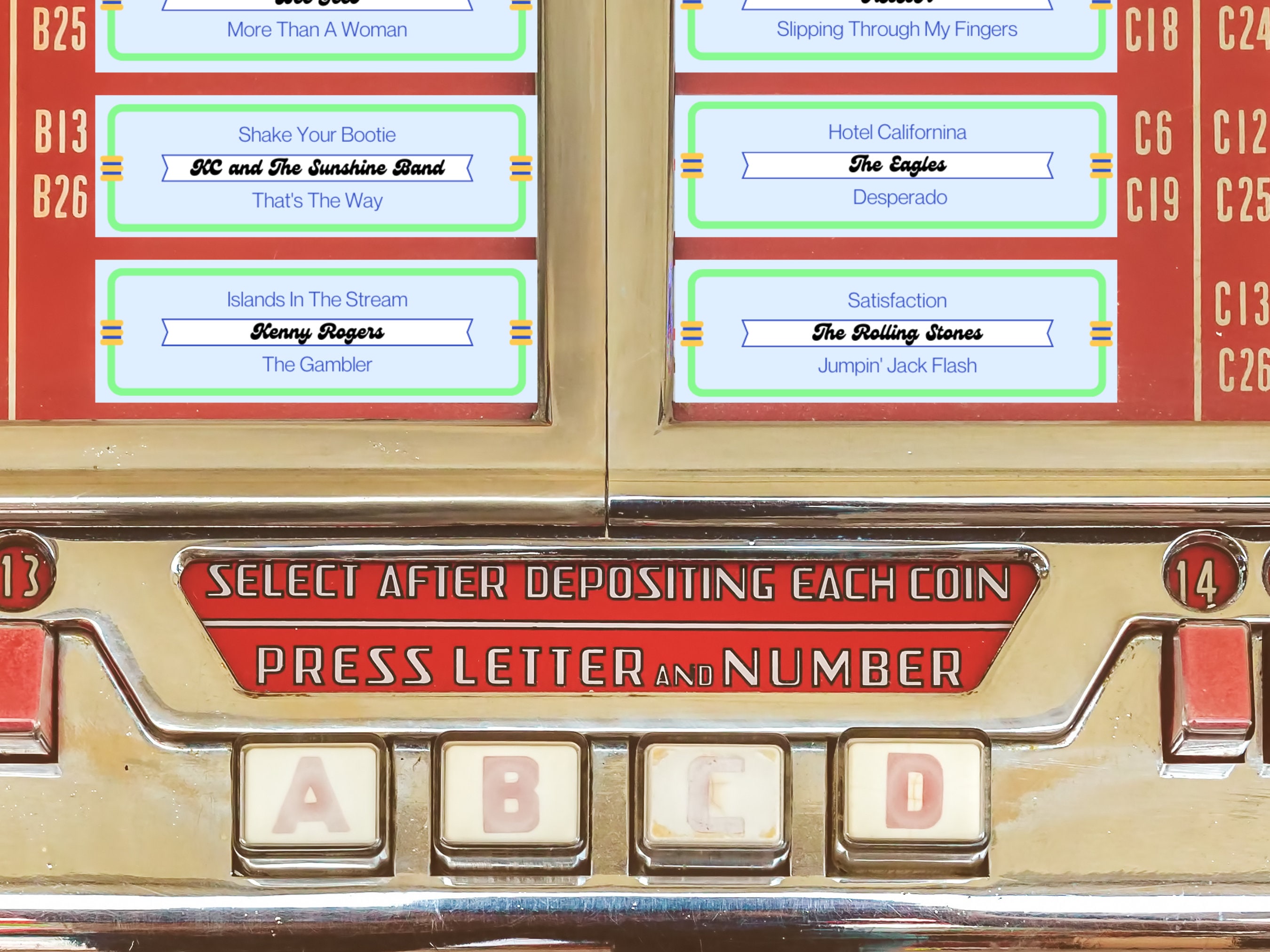 Editable Retro Jukebox Labels, Song and Artist Label, Customize With ...
