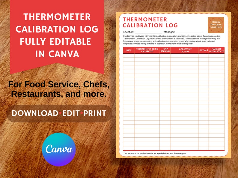 Restaurant Forms Bundle Temperature Logs Food Service - Etsy