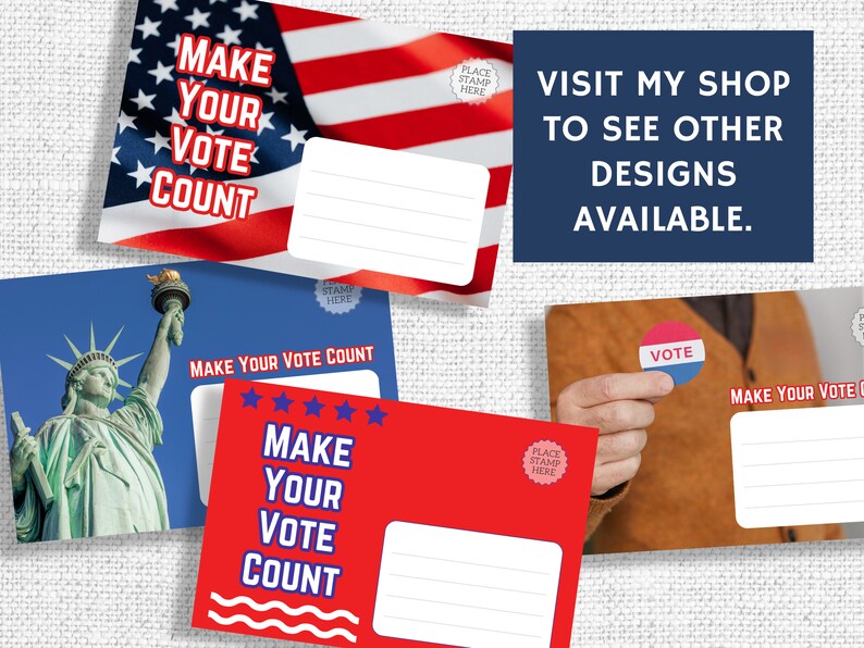 Editable Voter Postcard, Space to Write Personal Note, Get Out the Vote ...