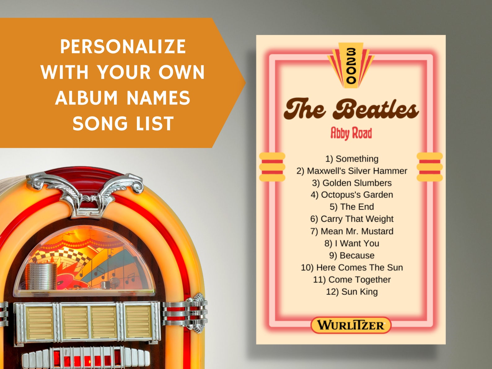 Editable Wurlitzer Jukebox Labels, Retro Album and CD Labels, Customize ...