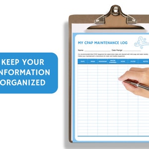 Editable CPAP Maintenance Log, Clean and Healthy Equipment Chart, Care ...