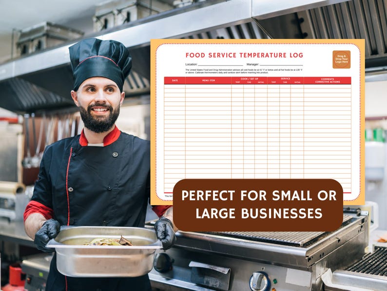 Restaurant Forms Bundle, Editable Temperature Logs, Food Service ...