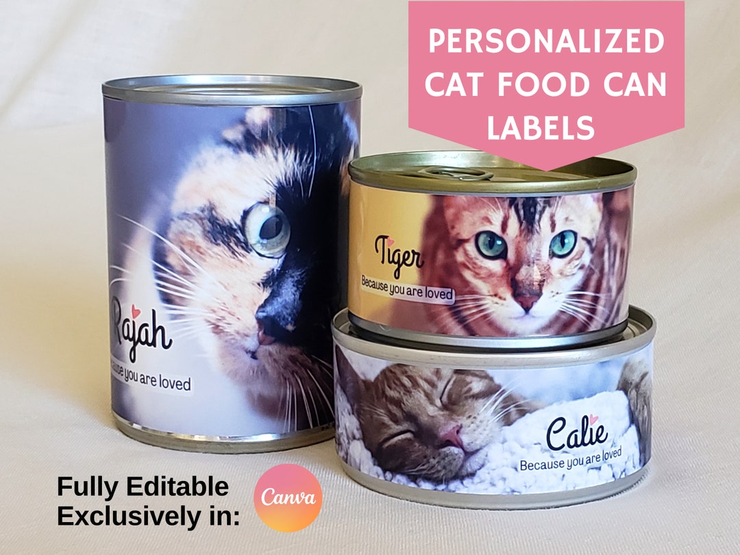 Personalized Cat Food Can Label Unique Pet Gift Fully - Etsy