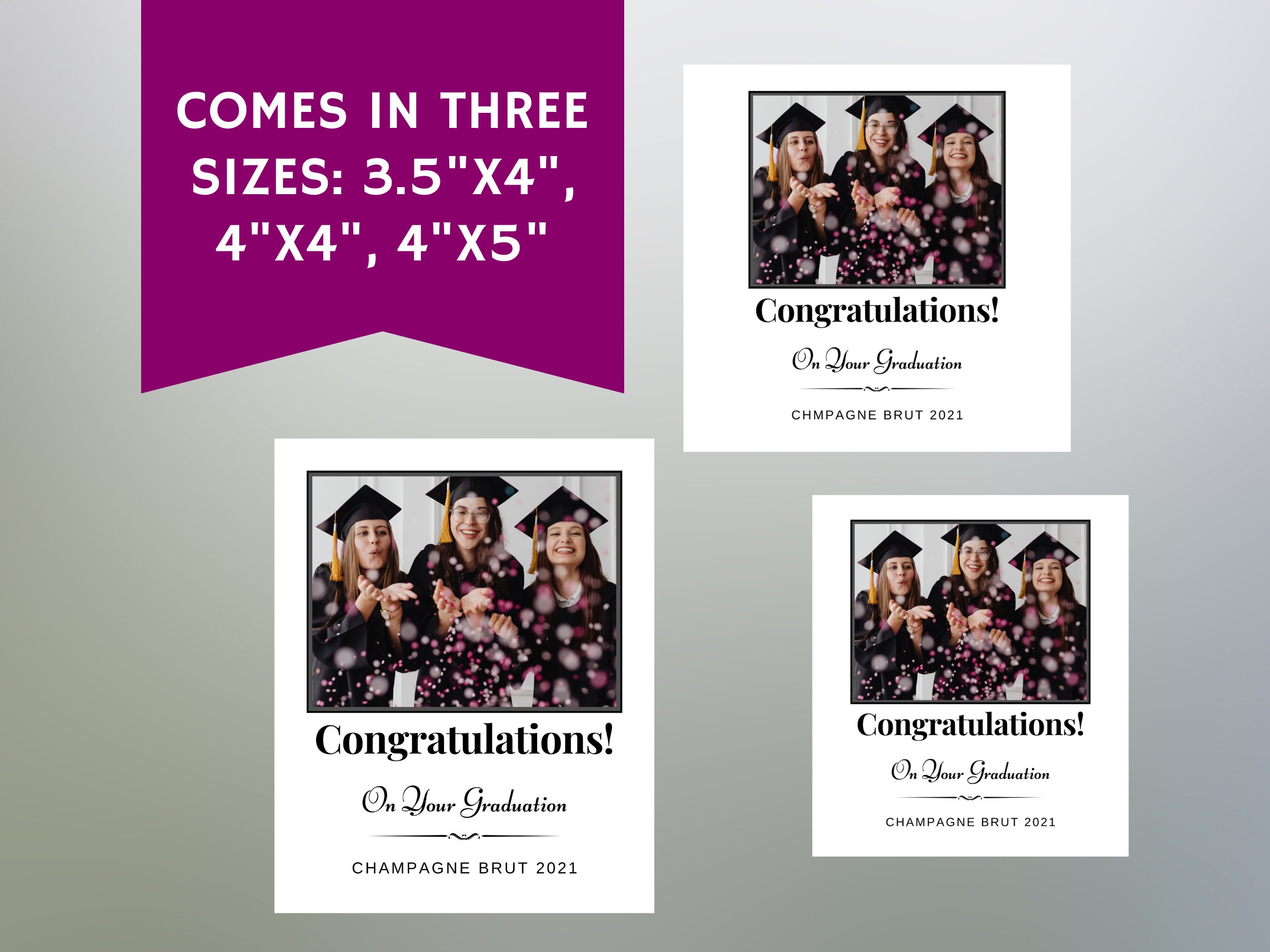 Graduation Gift Champagne Bottle Photo Label, Personalized Wine for ...