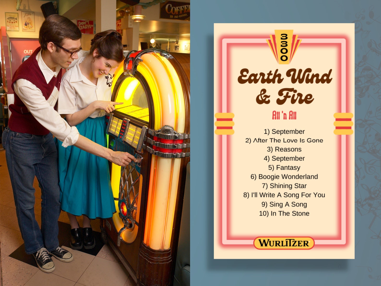 Editable Wurlitzer Jukebox Labels, Retro Album and CD Labels, Customize ...