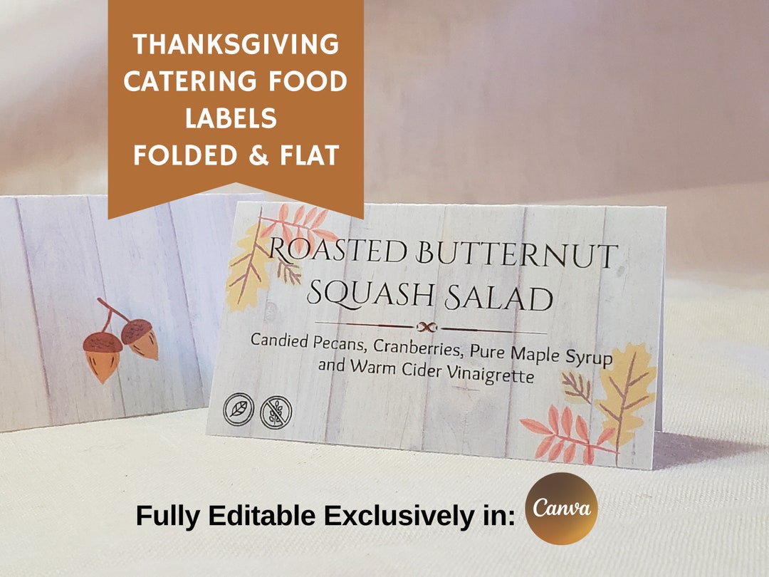Thanksgiving Catering Food Labels for Entertaining, for Business and ...
