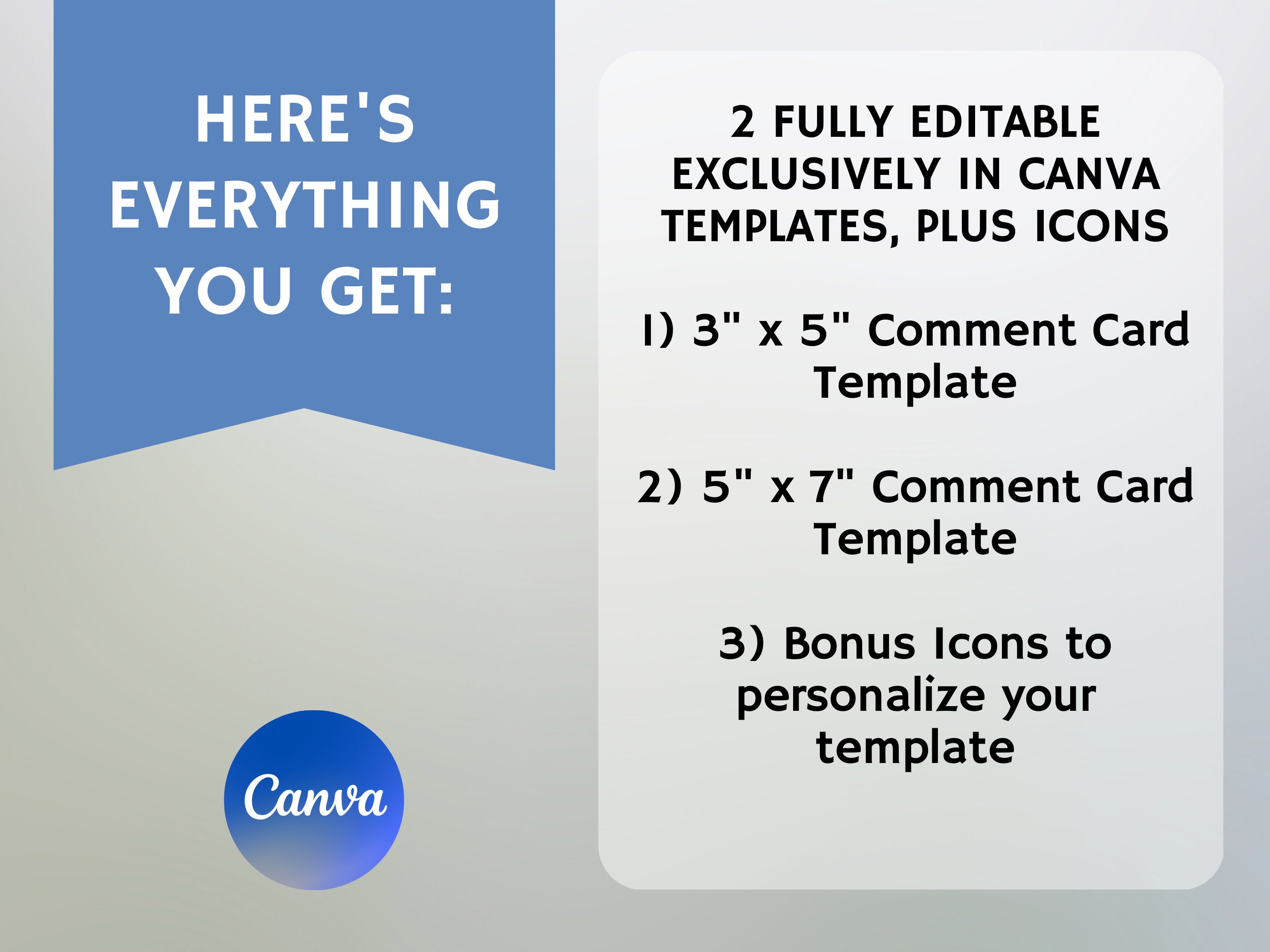 Comment Card for Suggestion Box, Customer Feedback Form, Fully Editable ...