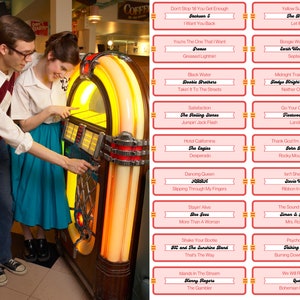 Editable Retro Jukebox Labels, Song and Artist Label, Customize With ...
