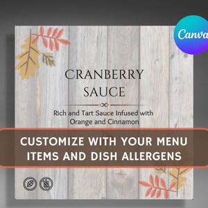 Thanksgiving Catering Food Labels for Entertaining, for Business and ...