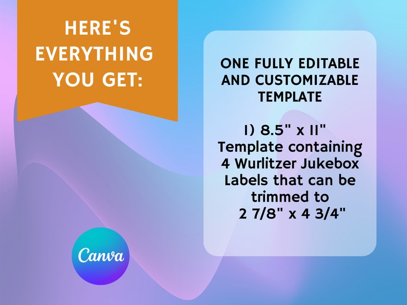 Editable Wurlitzer Jukebox Labels, Retro Album and CD Labels, Customize ...