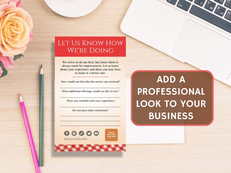 Comment Card for Suggestion Box, Customer Feedback Form, Fully Editable ...