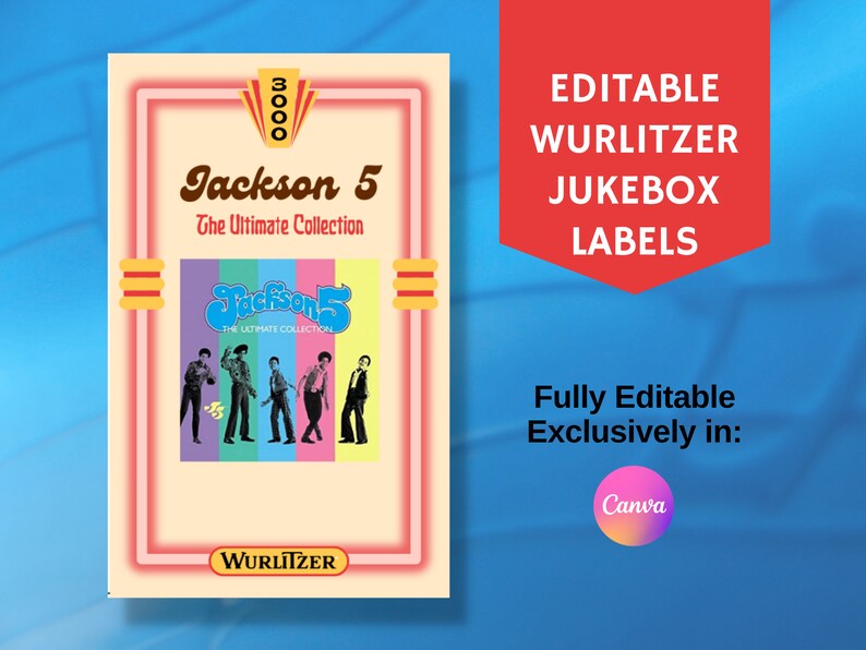 Editable Wurlitzer Jukebox Labels Retro Album and CD Labels - Etsy