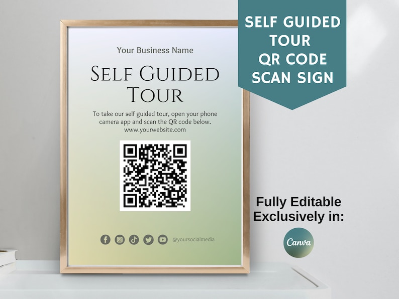 Self Guided Tour QR Code Scan Sign, Museums and Walking Tours ...