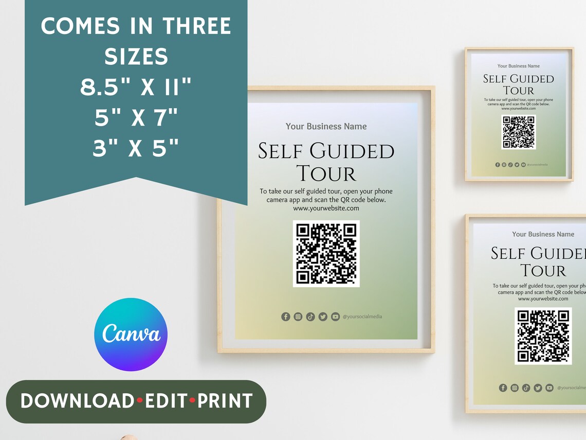 Self Guided Tour QR Code Scan Sign, Museums and Walking Tours ...