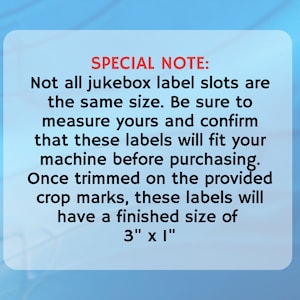 Editable Retro Jukebox Labels, Song and Artist Label, Customize With ...