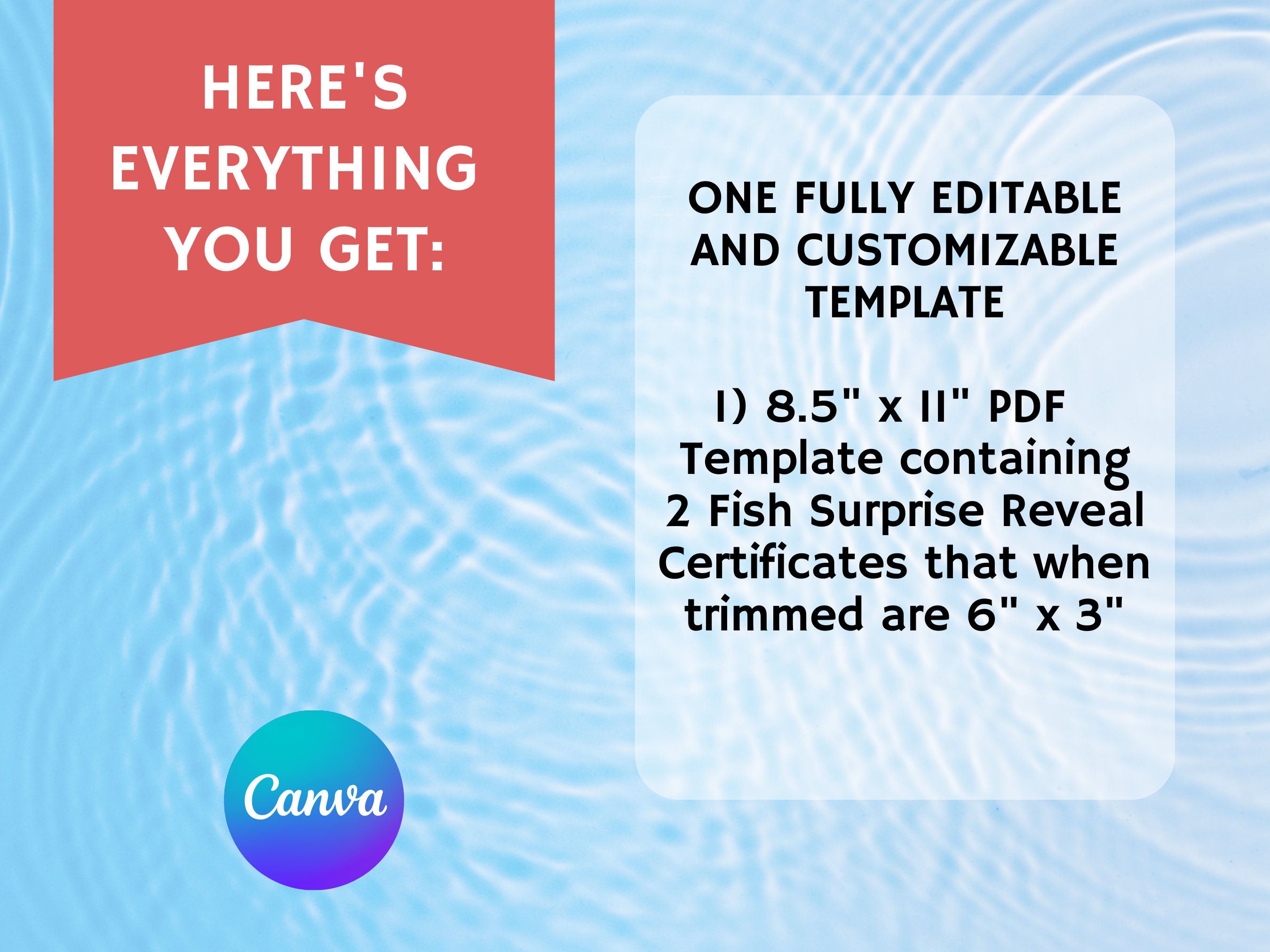 Fish Gift Reveal Certificate, Surprise Gift Card, Getting Pet Fish ...