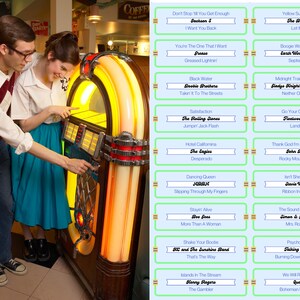 Editable Retro Jukebox Labels, Song and Artist Label, Customize With ...