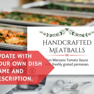 Holiday Catering Food Labels for Entertaining, Great for Business and ...