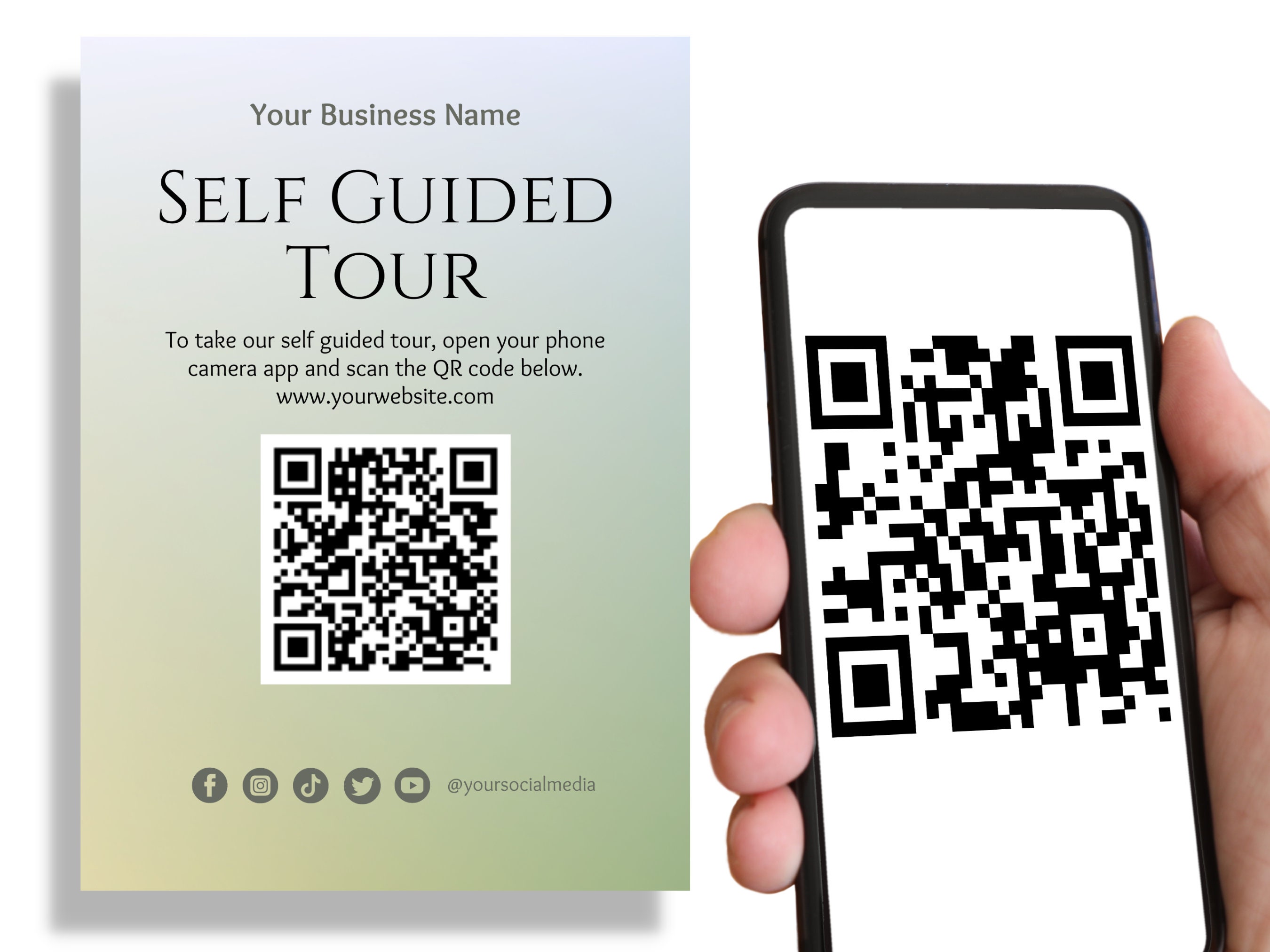 Self Guided Tour QR Code Scan Sign, Museums and Walking Tours ...