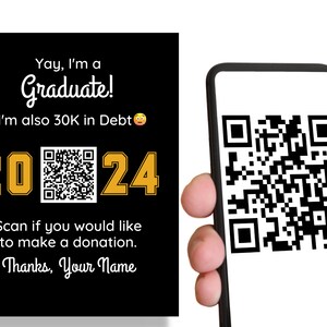 Editable Graduation Gift Donation Sign, Humorous Go Fund Me Gift ...