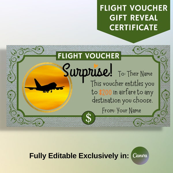 Flight Voucher - Etsy