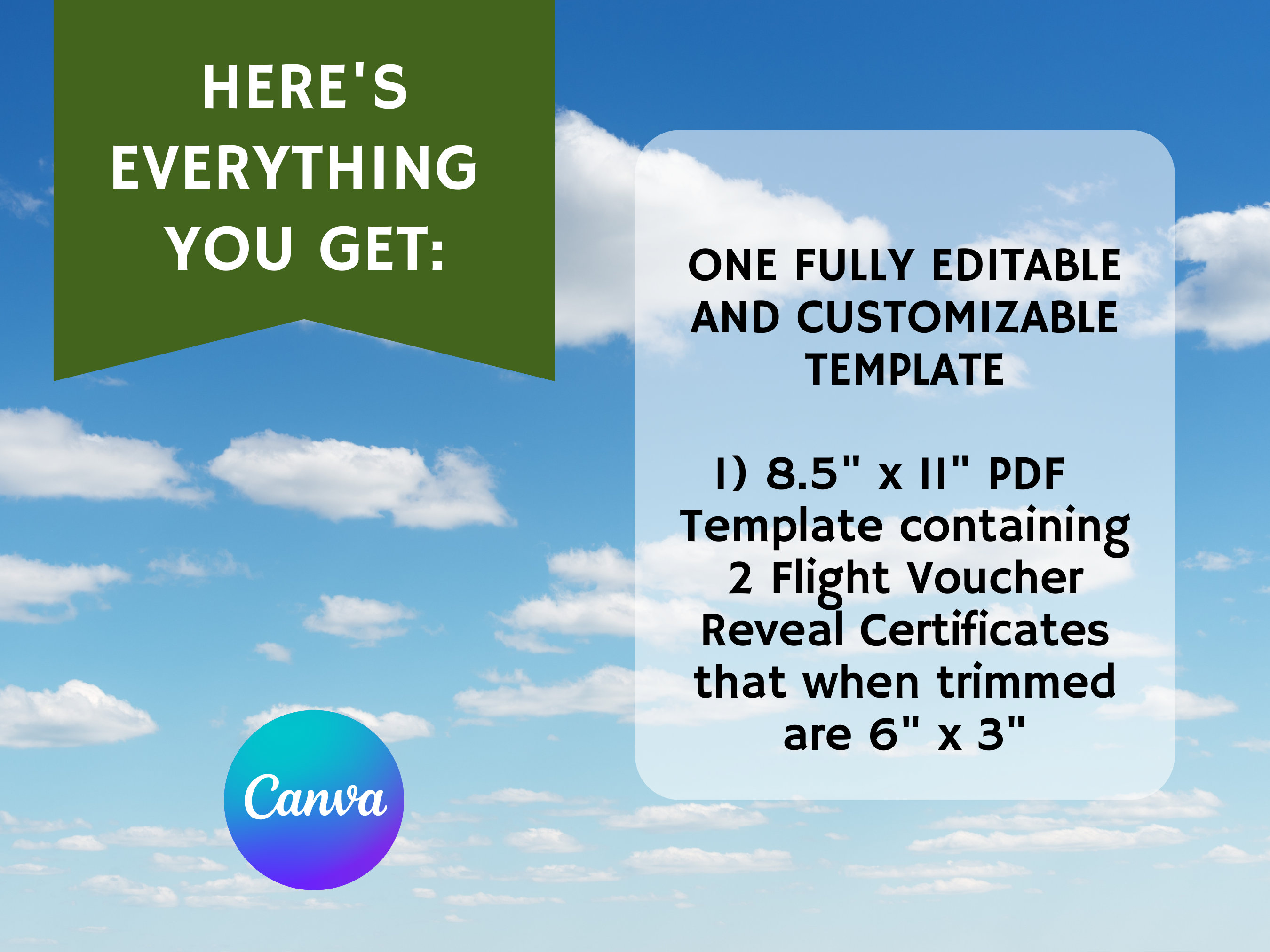 Flight Voucher Gift Reveal Certificate, Travel Surprise Gift Card ...