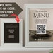 Printable Menu QR Code Scan Sign, Paperless Menu for Dining, Restaurant ...