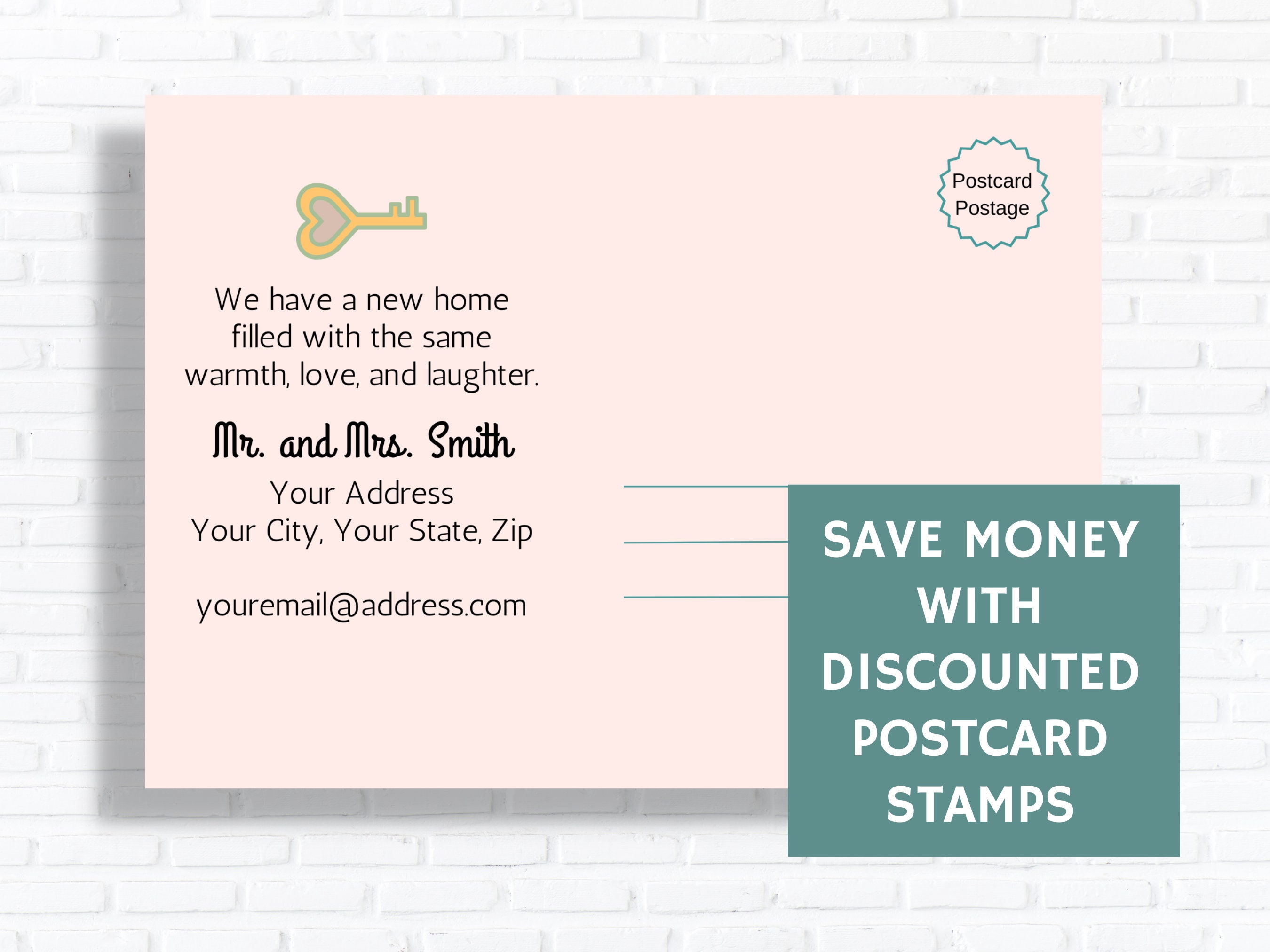 Editable Moving Postcard, New Address Mailer, Fully Personalize in ...