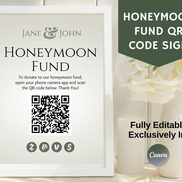 Honeymoon Fund Sign Not Qr Code - Etsy