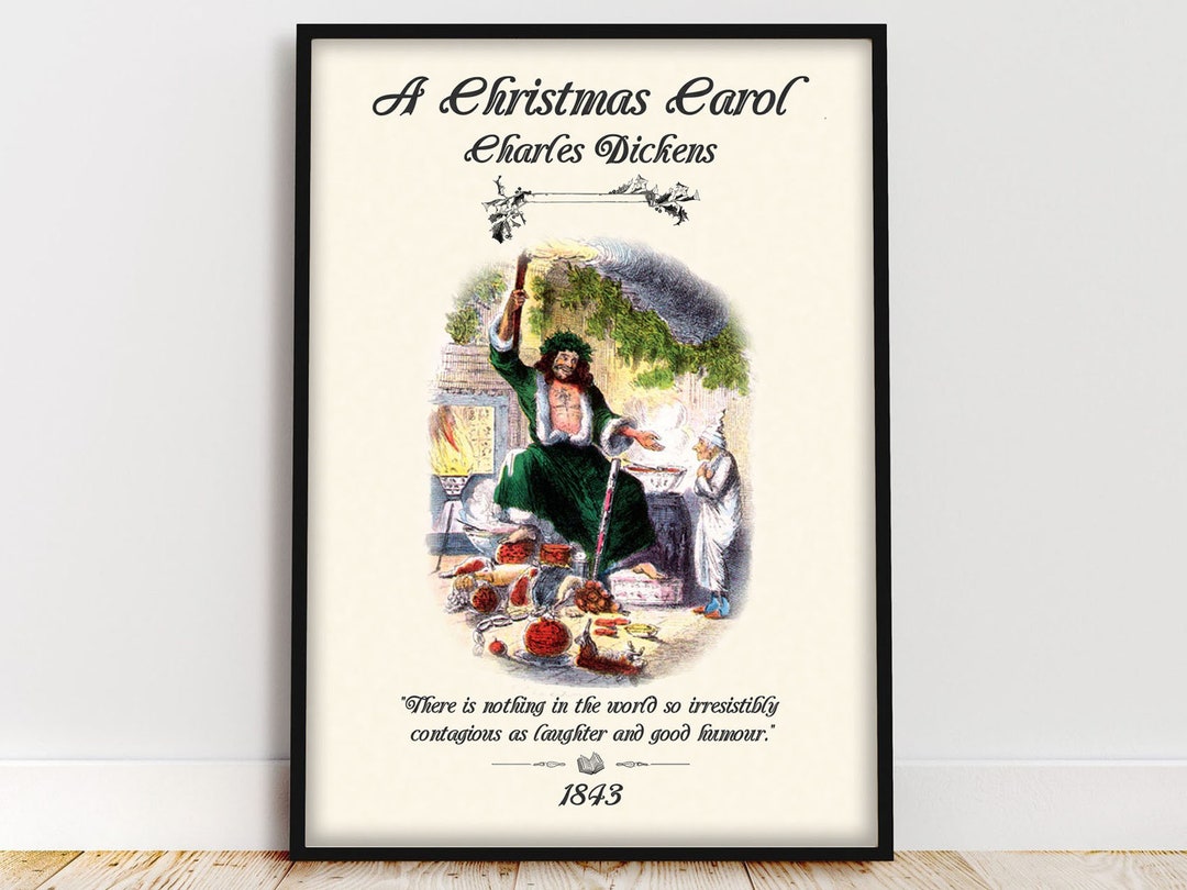 A Christmas Carol Book Poster, Dickens Book Quote Wall Art, Light ...