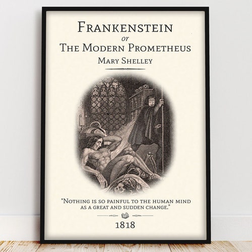 Frankenstein Book Cover Poster Mary Shelley Frankenstein - Etsy