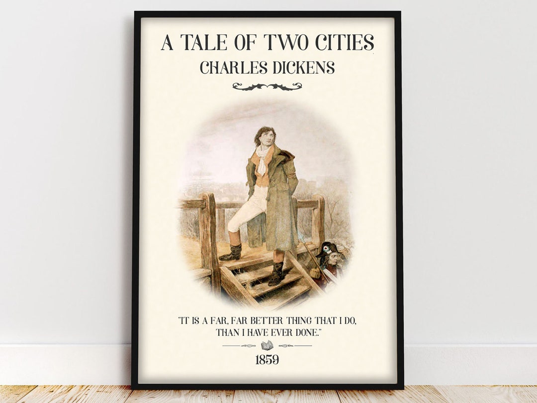 A Tale of Two Cities Book Poster, Dark Academia Bookish Decor, Dickens ...