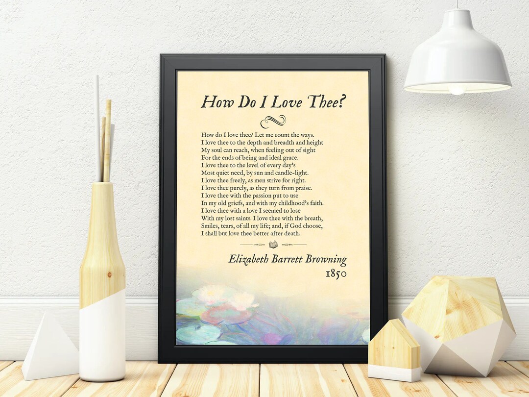 How Do I Love Thee? - Elizabeth Barret Browning Poetry Wall Art - Etsy