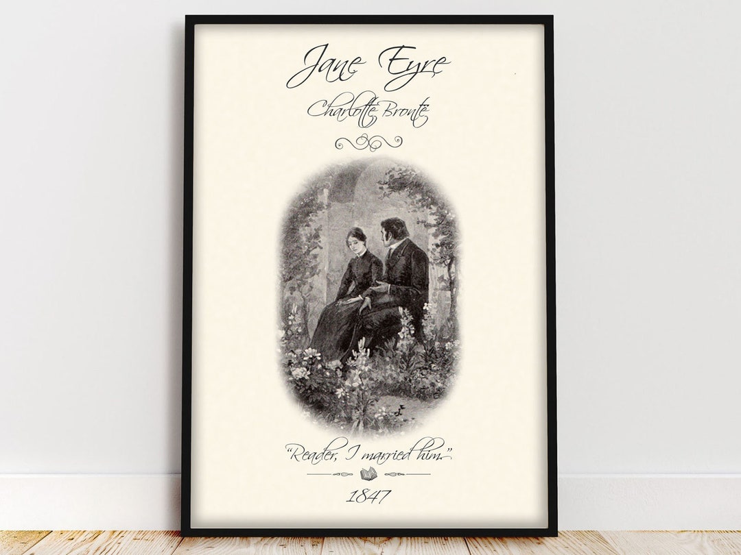 Jane Eyre Book Poster, Charlotte Bronte Book Quote Wall Art, Light ...