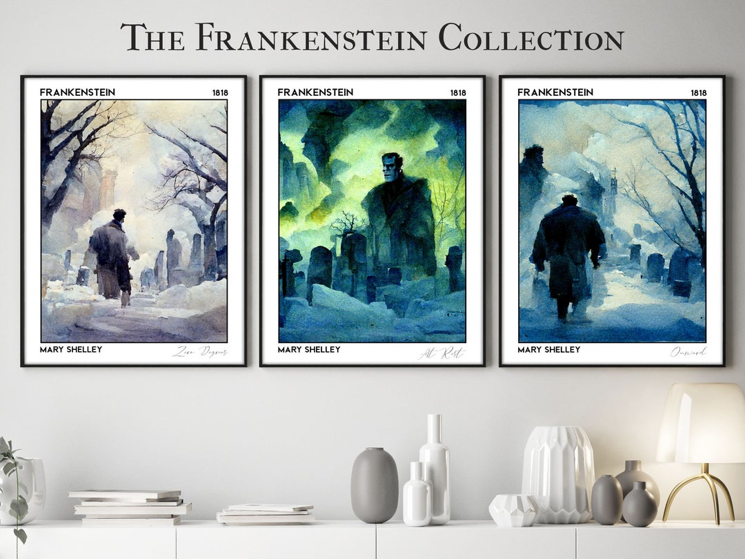 Frankenstein Poster Dark Academia Bundle Collage Kit, Book Cover Art ...