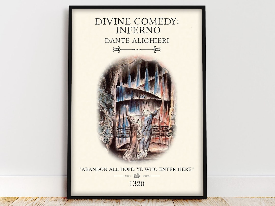 Divine Comedy: Inferno Book Poster, Dante Alighieri Dark Academia ...