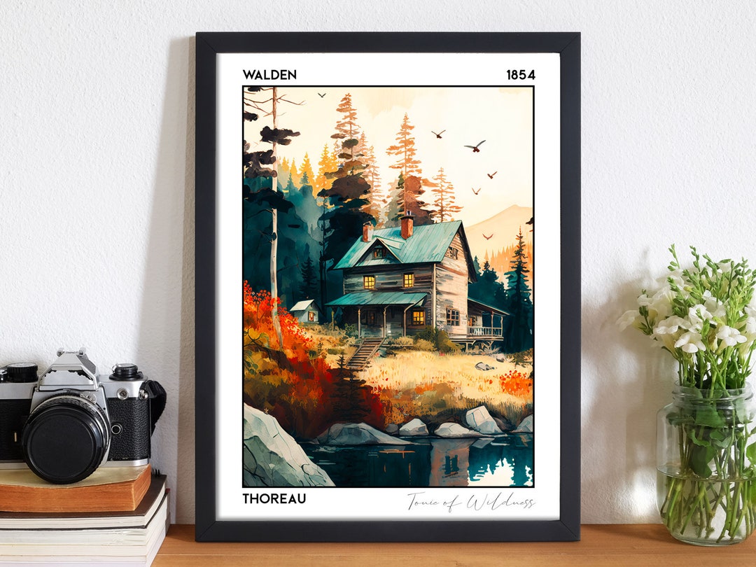 Walden Book Poster, Henry David Thoreau Cottagecore Classic Literature ...