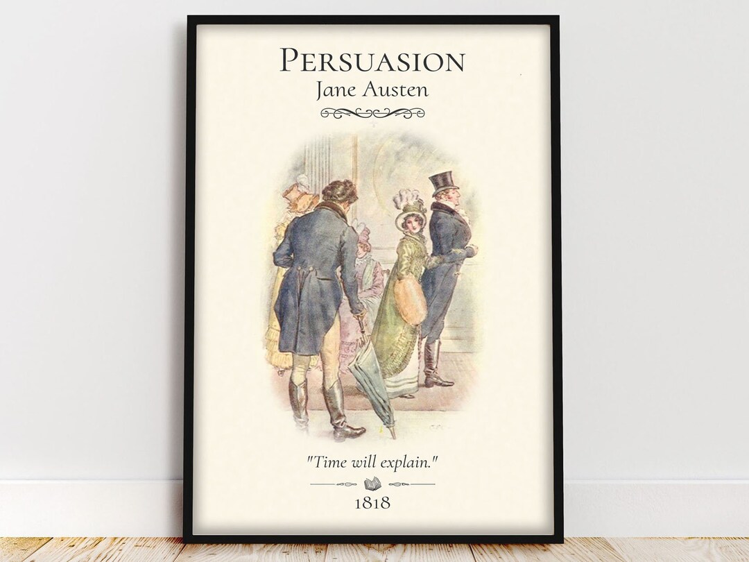 Jane Austen Vintage Book Poster Persuasion Bookish Reading Nook Decor ...