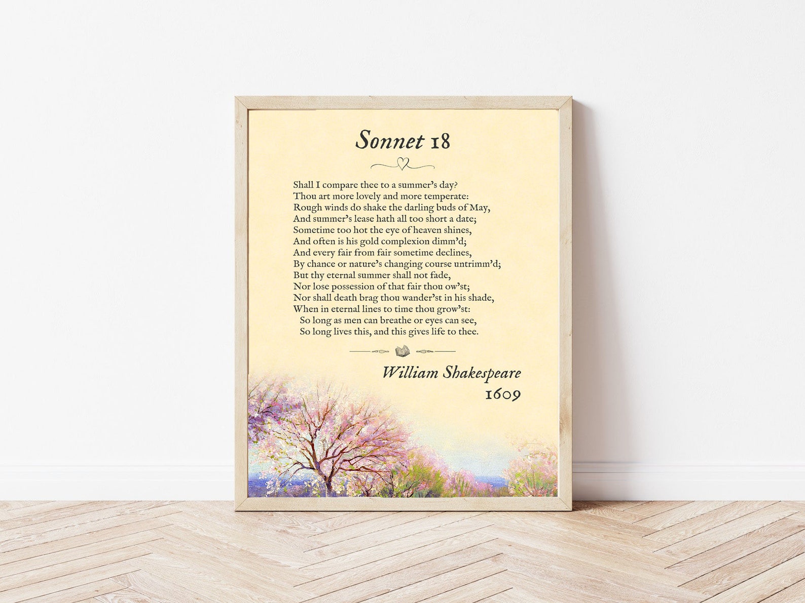 Sonnet 18 William Shakespeare Poetry Wall Art | Etsy