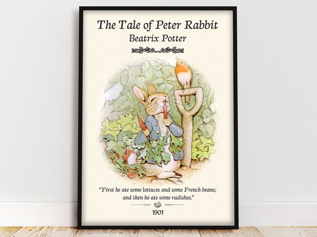 The Tale of Peter Rabbit Book Poster, Beatrix Potter Book Quote Wall ...