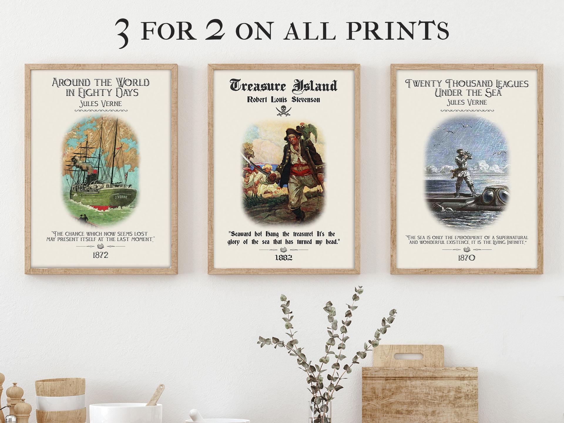 Treasure Island Book Poster, Adventure Awaits Beachy Room Decor for ...