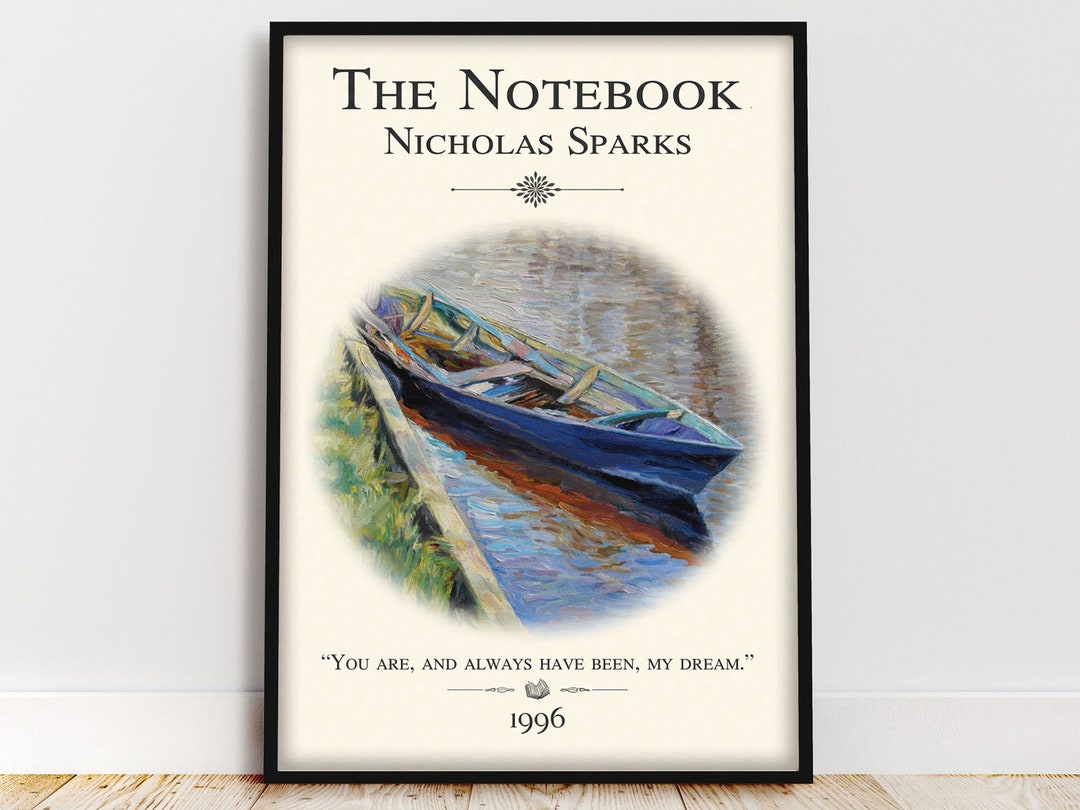 The Notebook Book Poster, Nicholas Sparks Book Quote Wall Art, Romantic ...