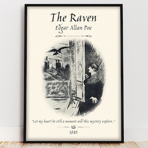 Edgar Allan Poe Occult Book Cover Art Dark Academia Decor Literary ...