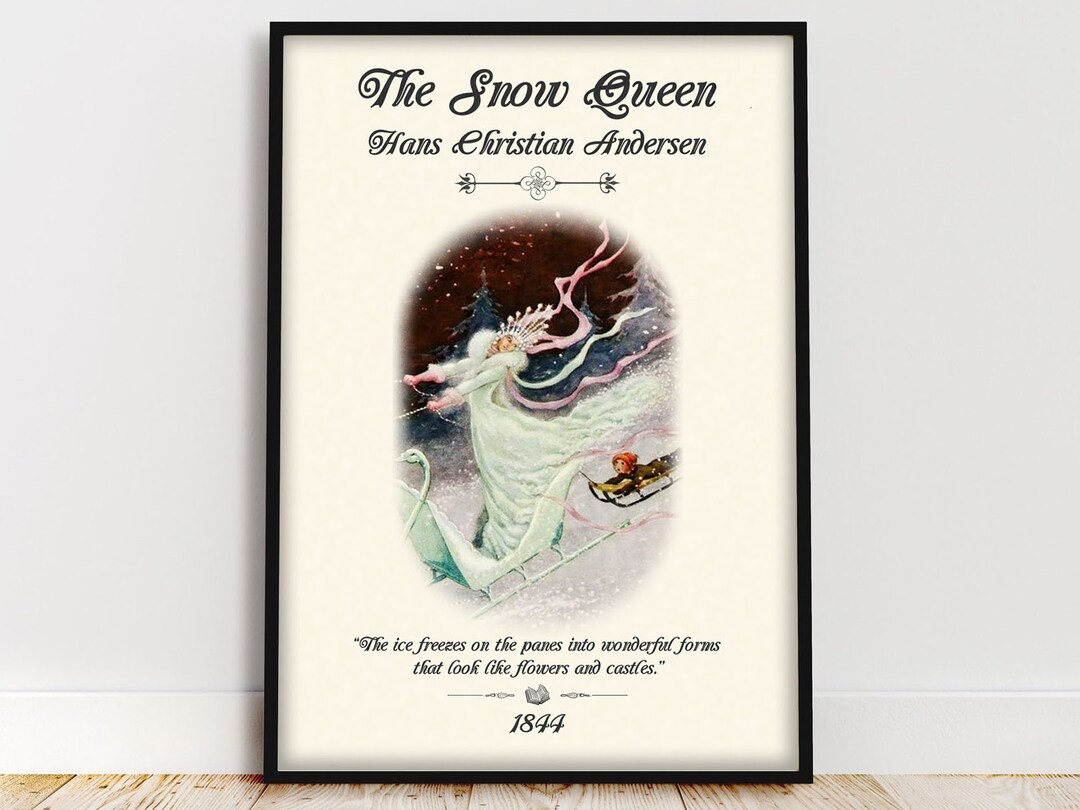The Snow Queen Book Poster, Hans Christian Andersen Book Quote Art ...