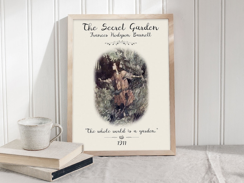 The Secret Garden Book Poster, Frances Hodgson Burnett Book Quote Wall ...