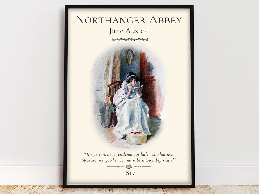 Northanger Abbey Book Poster, Jane Austen Book Quote Wall Art, Book ...