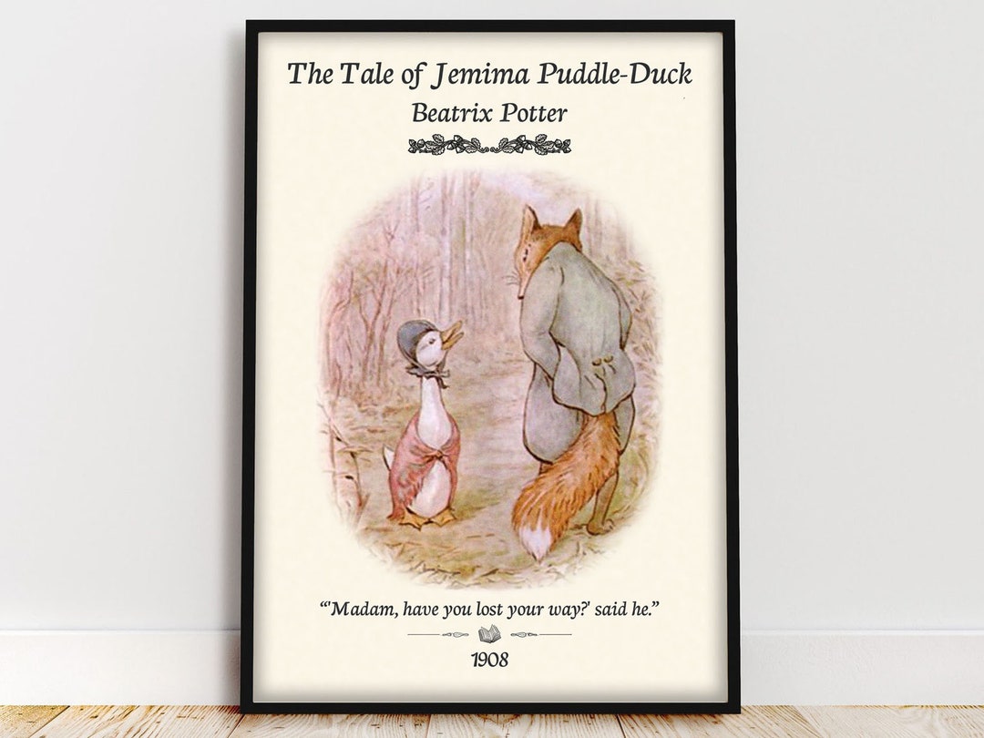 The Tale of Jemima Puddle-duck Book Poster, Beatrix Potter Book Quote ...