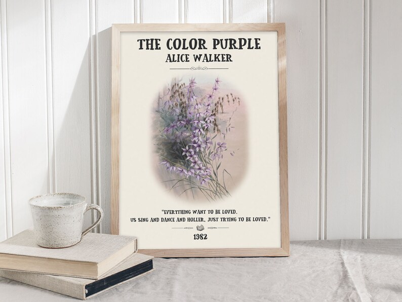 The Color Purple Feminist Poster Wildflower Book Cover Art Alice Walker ...