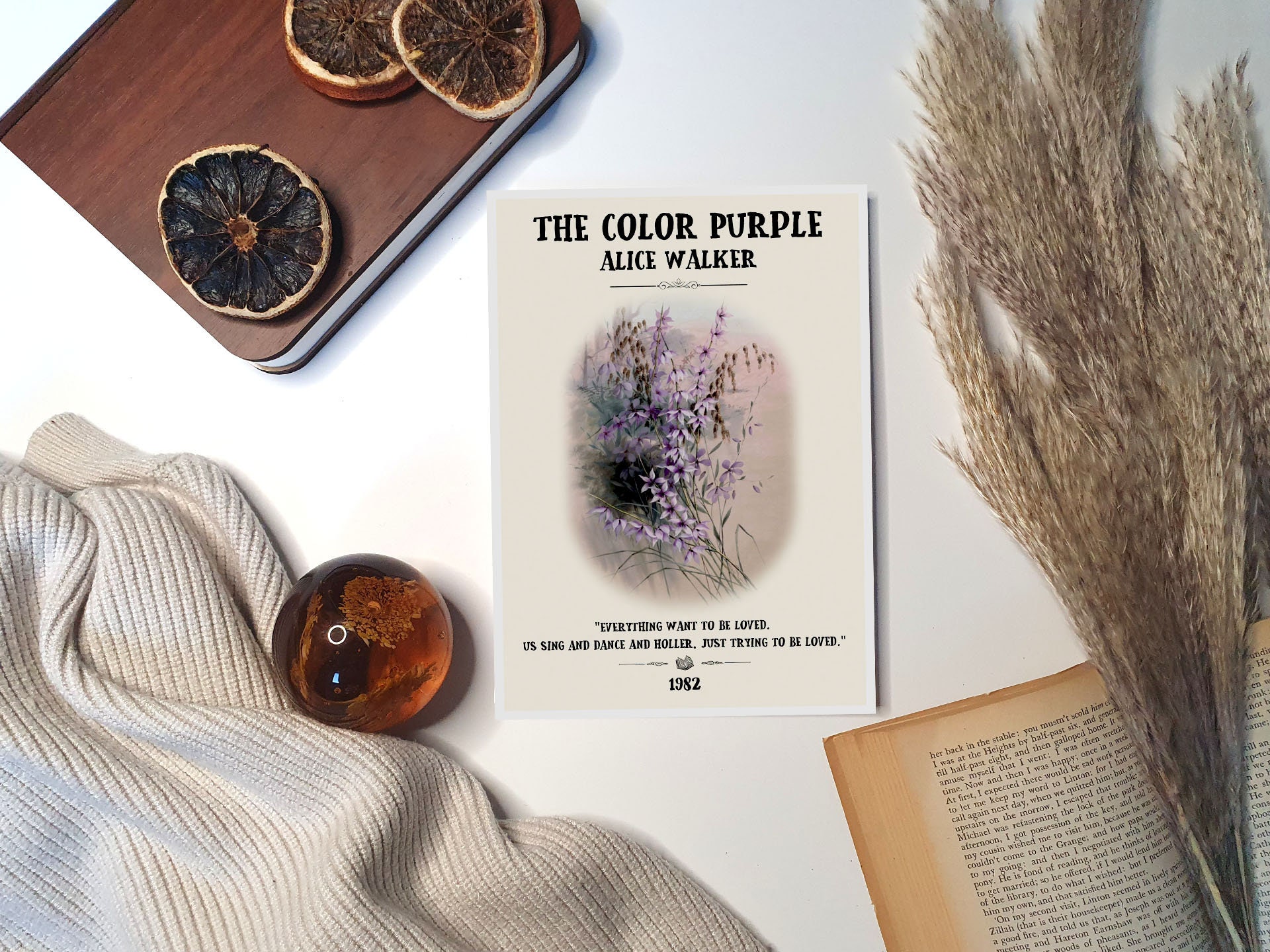 The Color Purple Feminist Poster Wildflower Book Cover Art Alice Walker ...