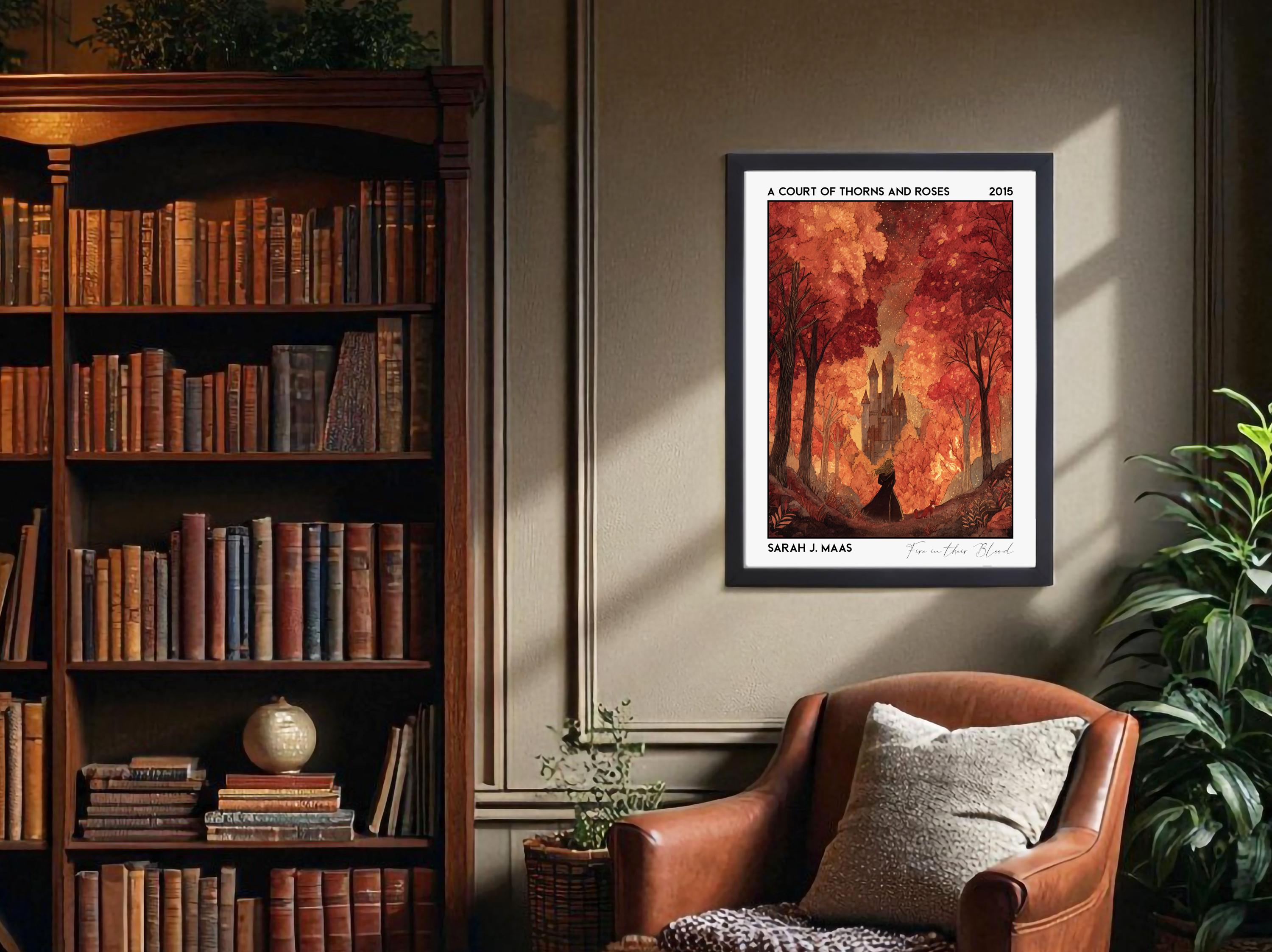 A Court of Thorns and Roses Book Poster, Sarah J Maas: Premium 210gsm Art Print, Autumnal Gift ...